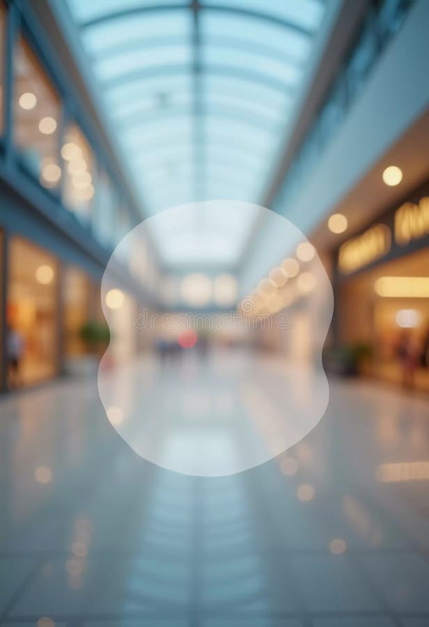 Shopping Mall Features Spacious, Bright Corridor Filled with Shoppers ...