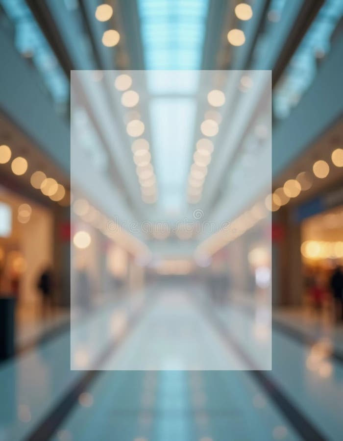 Shopping Mall Features Spacious, Bright Corridor Filled with Shoppers ...