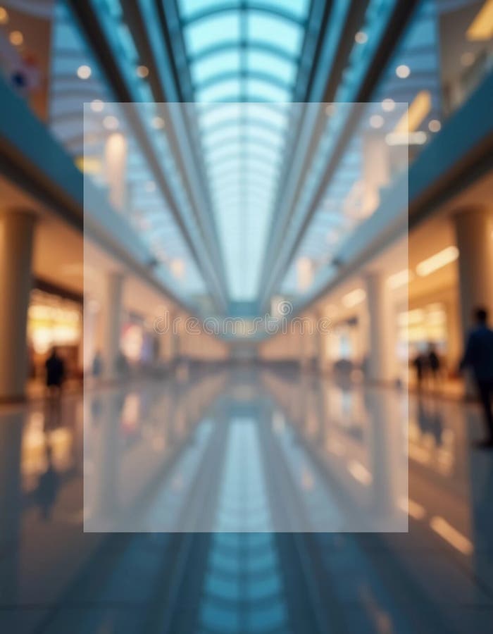 Shopping Mall Features Spacious, Bright Corridor Filled with Shoppers ...