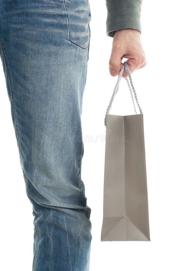 Shopping man, gift bag stock image. Image of supermarket - 67307145