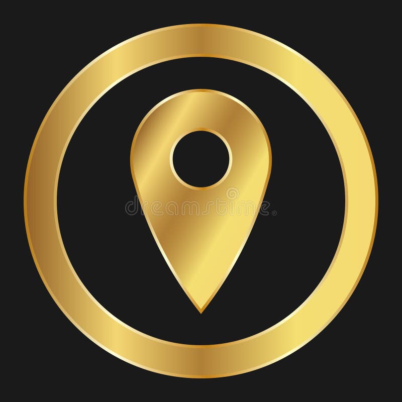Shopping or Map Marker Simple Gold Icon for Apps and Websites Stock ...