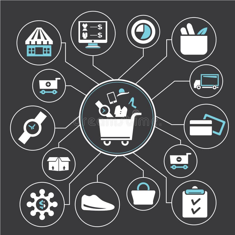 Shopping Web Icons Set 2, Grey Square Buttons Stock Vector ...