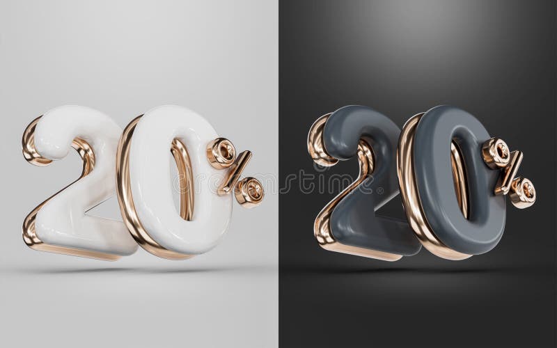 Shopping Offer 20 Percent Discount White and Black Stock Illustration ...