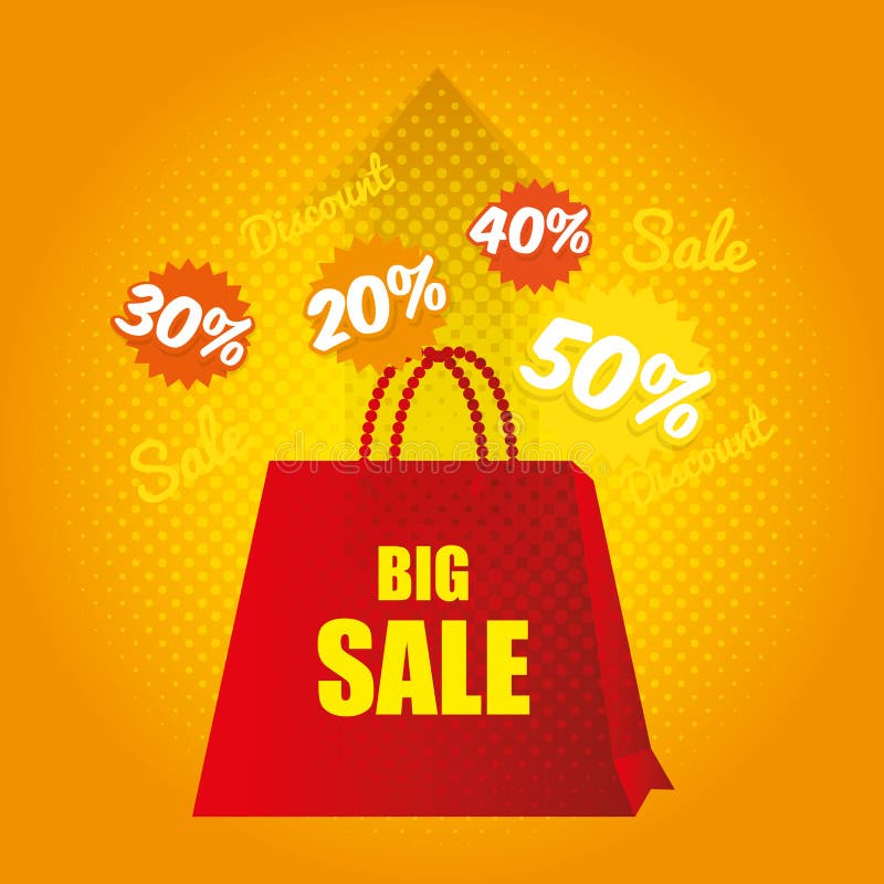 Shopping offers and sales stock vector. Illustration of advertisement ...