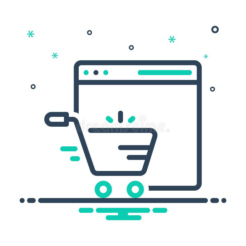 Mix Icon for Shopping Online, Shopping and Browser Stock Vector ...