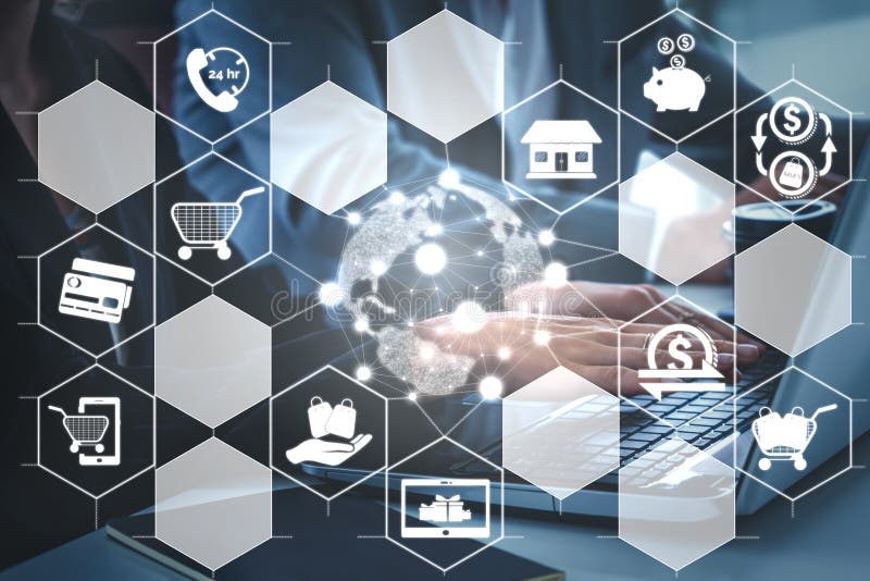 Shopping Online and Internet Money Technology Stock Image - Image of ...