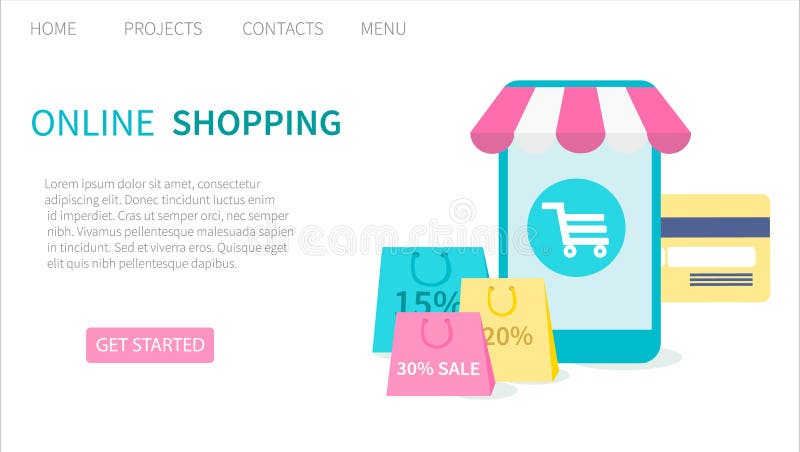 Shopping Online in an Online Store on Smartphone and Mobile Application ...