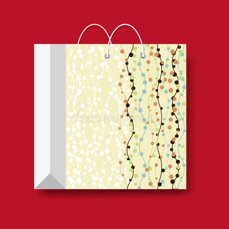 Shopping Paper Bag, Shopping Symbol Isolated on a Red Background Stock ...