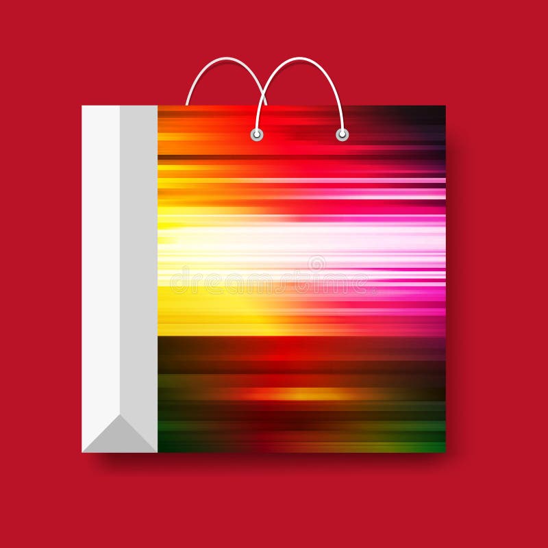 Shopping Paper Bag, Shopping Symbol Isolated on a Red Background Stock ...