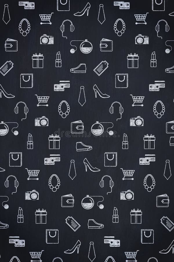 A Shopping Pattern of Different Items Stock Illustration - Illustration ...