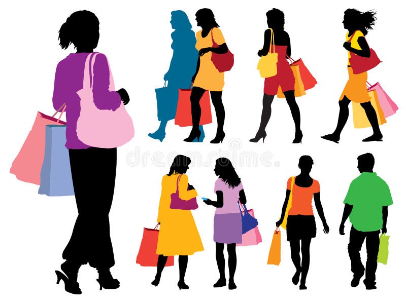 Shopping people stock vector. Illustration of modern - 36022190