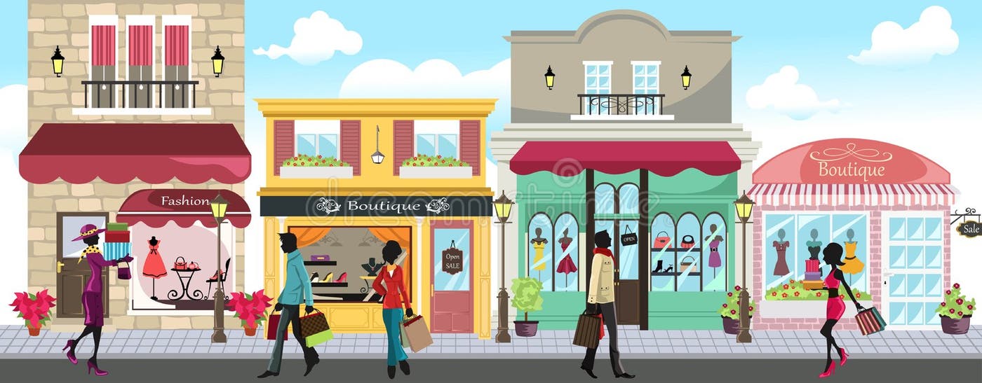 People Shopping Mall Drawing Stock Illustrations – 945 People Shopping ...