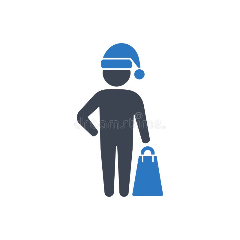 Shopping person icon stock vector. Illustration of gift - 376289524