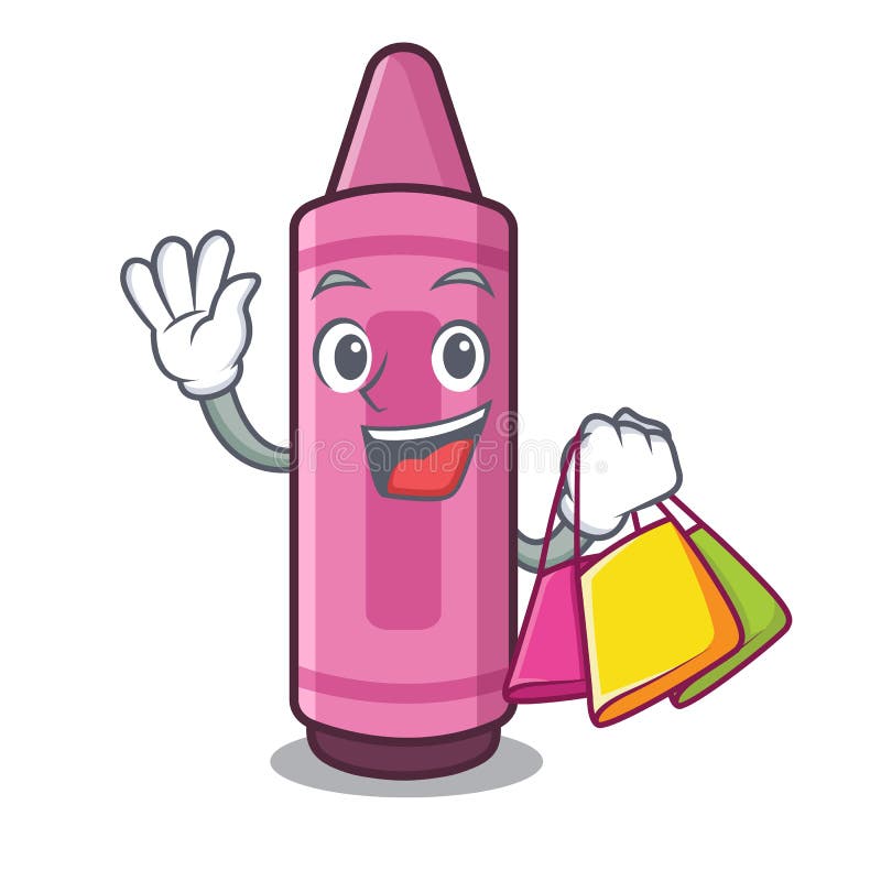 With Box Pink Crayons in Cartoon School Bag Stock Vector - Illustration ...