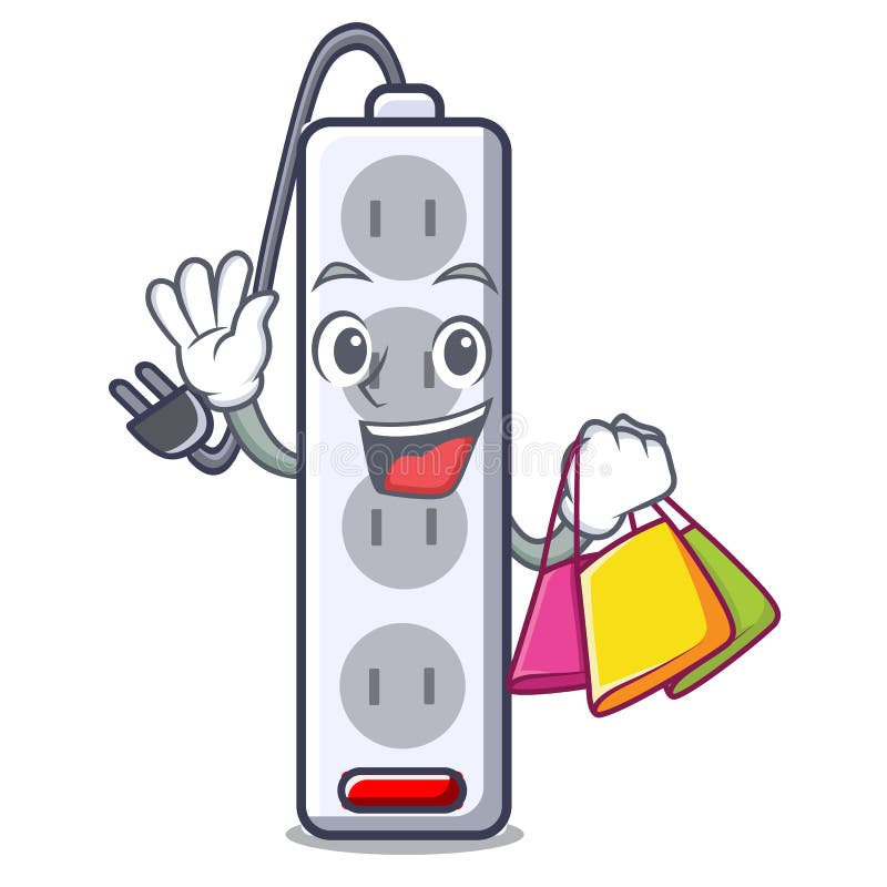 Shopping Power Strip Attaches the Cartoon Table Stock Vector ...
