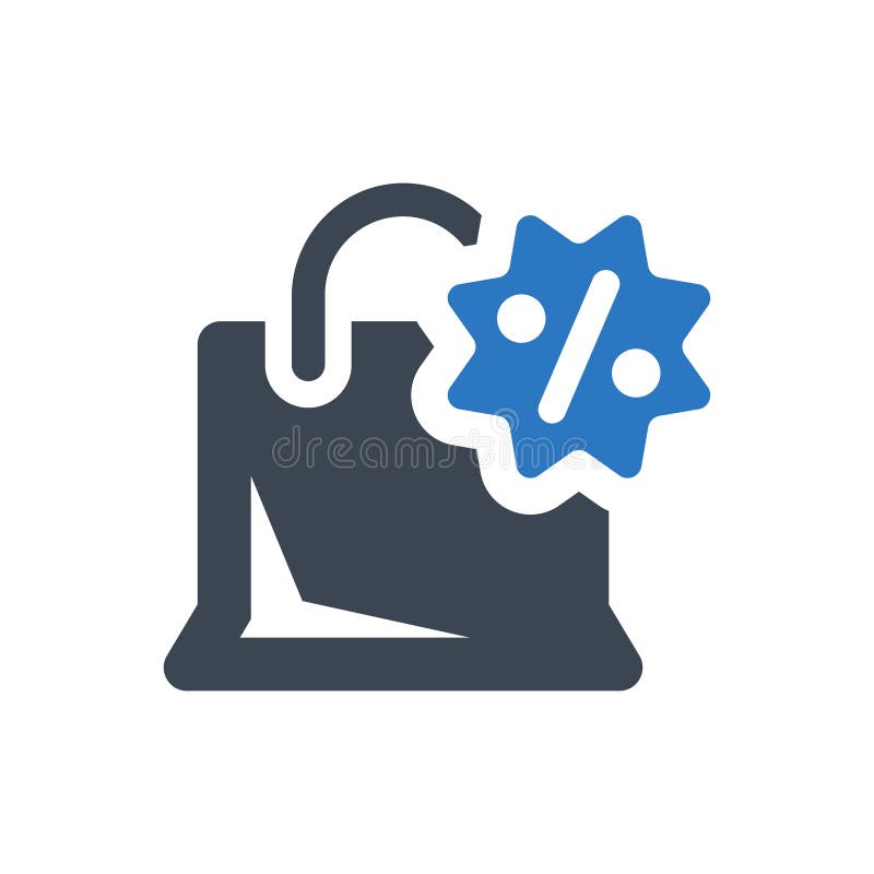 Shopping promotion icon stock vector. Illustration of promotion - 217599185