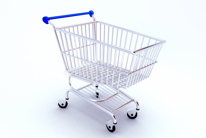 A Shiny Shopping Cart Trolley Illustration Stock Vector - Illustration ...