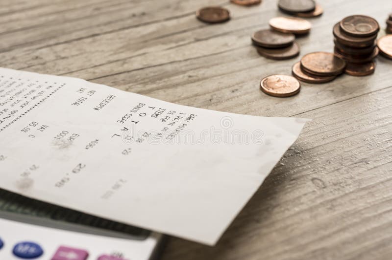 Shopping Receipt and Calculator Stock Photo - Image of accountant ...