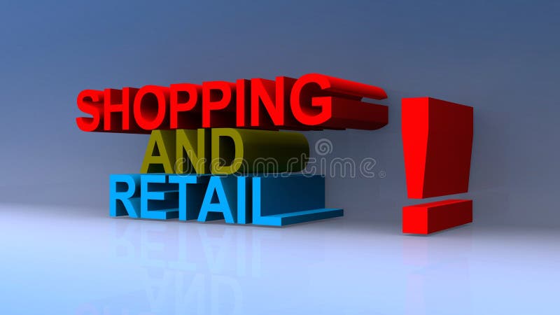 Shopping and Retail on Blue Stock Illustration - Illustration of ...