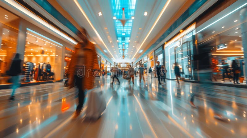 Shopping or Retail Store Shop with People. Motion Blur Stock Image ...