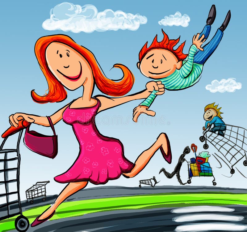 Shopping rush stock illustration. Illustration of rush - 19299779