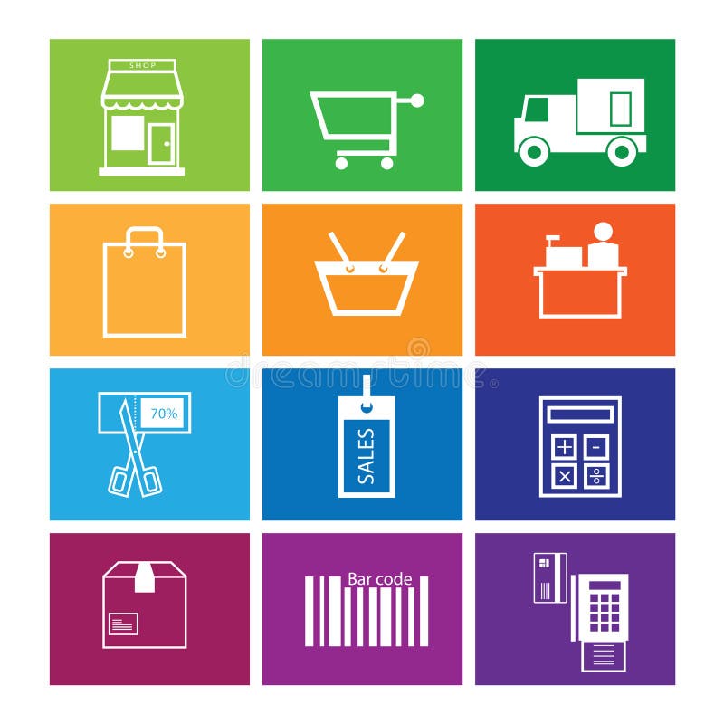 Shopping and Sale Icons Set Stock Illustration - Illustration of gift ...