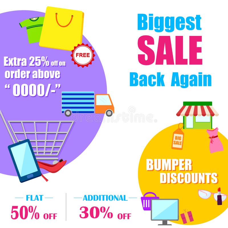Shopping Sale Poster stock vector. Illustration of concept - 72794293