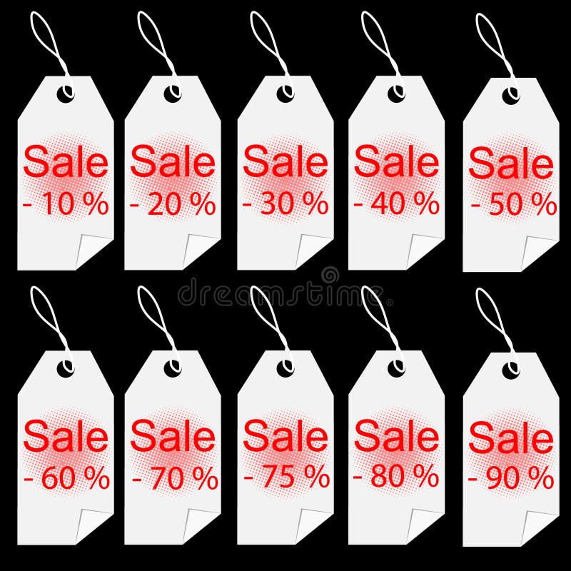 Shopping Sale White Tags Labels Set Stock Vector - Illustration of ...