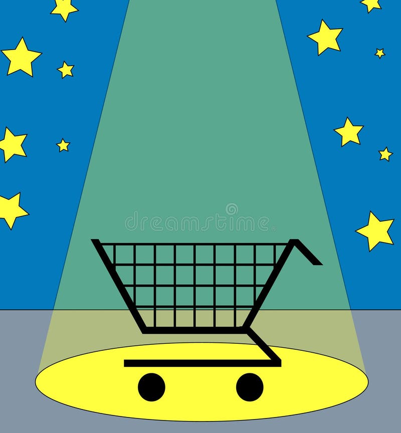 Shopping in the spotlight stock vector. Illustration of isolated - 5864994