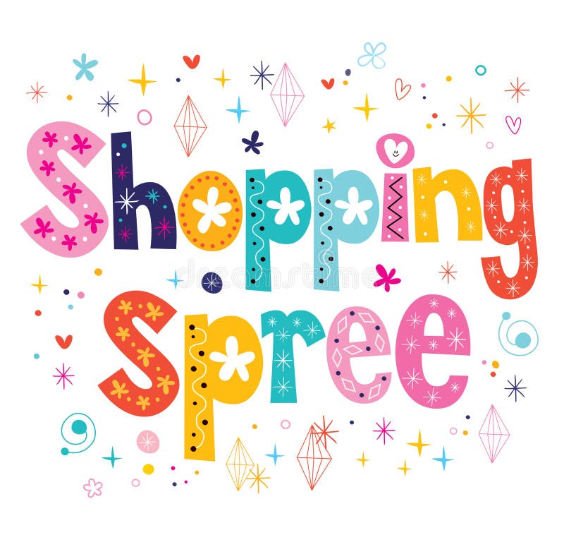 Shopping Spree Words Stars Winner Sweepstakes Prize Stock Illustration ...