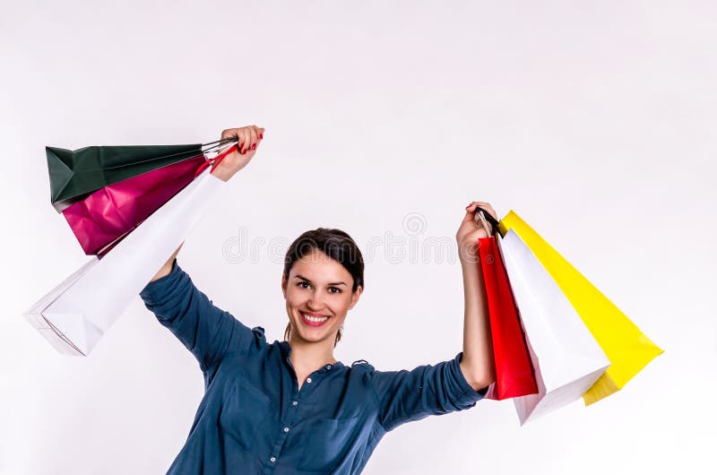 Shopping Spree Girl stock photo. Image of handbag, buyer - 54044824