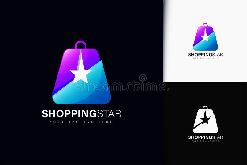 Shopping Star Logo Design with Gradient Stock Vector - Illustration of ...