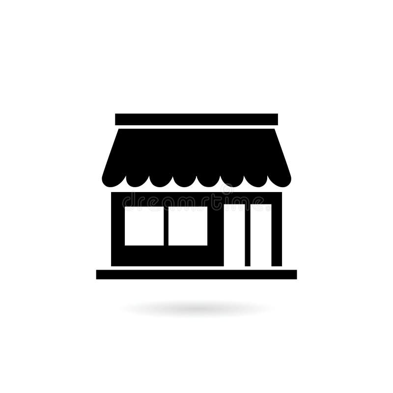Shopping Store Icon with Shadow Stock Vector - Illustration of commerce ...