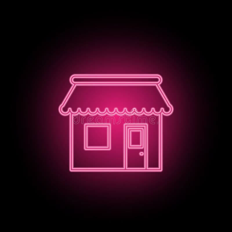 Shopping, Store Neon Icon Can Be Used To Illustrate Topics about SEO ...