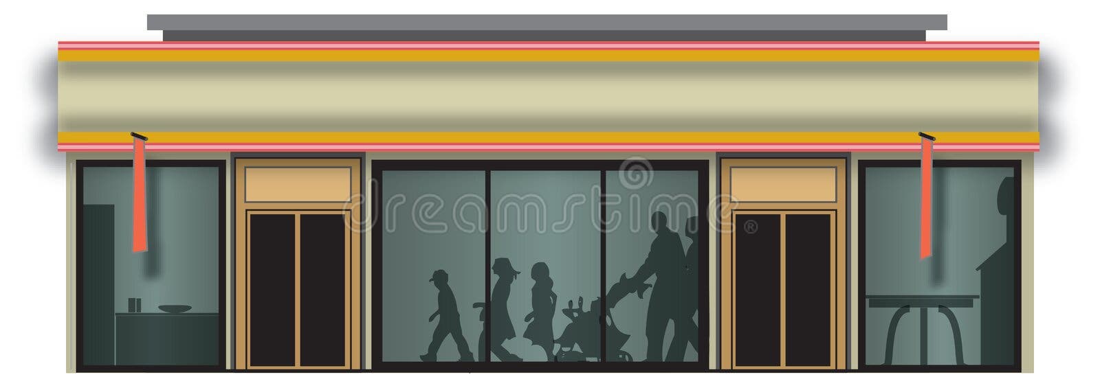 Deli Storefront Illustration Stock Illustration - Illustration of ...