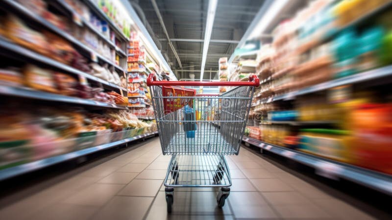 Shopping in Supermarket by Supermarket Cart in Motion Blur Stock Photo ... Shopping in Supermarket by Supermarket Cart in Motion Blur Stock Photo ...