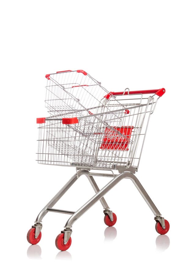 Shopping Supermarket Trolley Isolated Stock Image - Image of mall ...