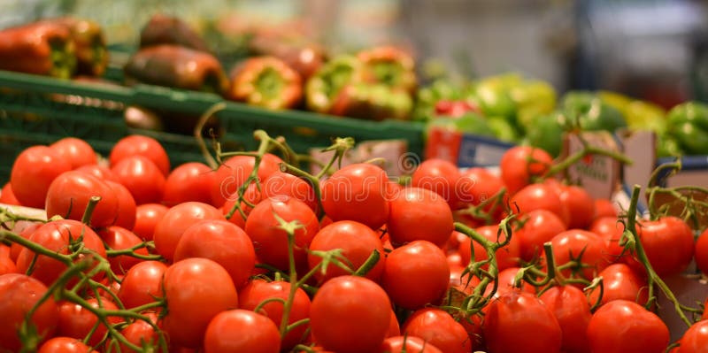Fruit and Vegetable Counters in Supermarkets Stock Image - Image of ...