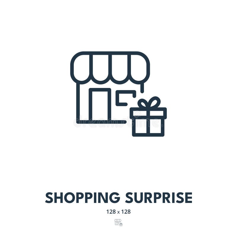 Shopping Surprise Icon. Gift, Present, Store. Editable Stroke. Vector ...