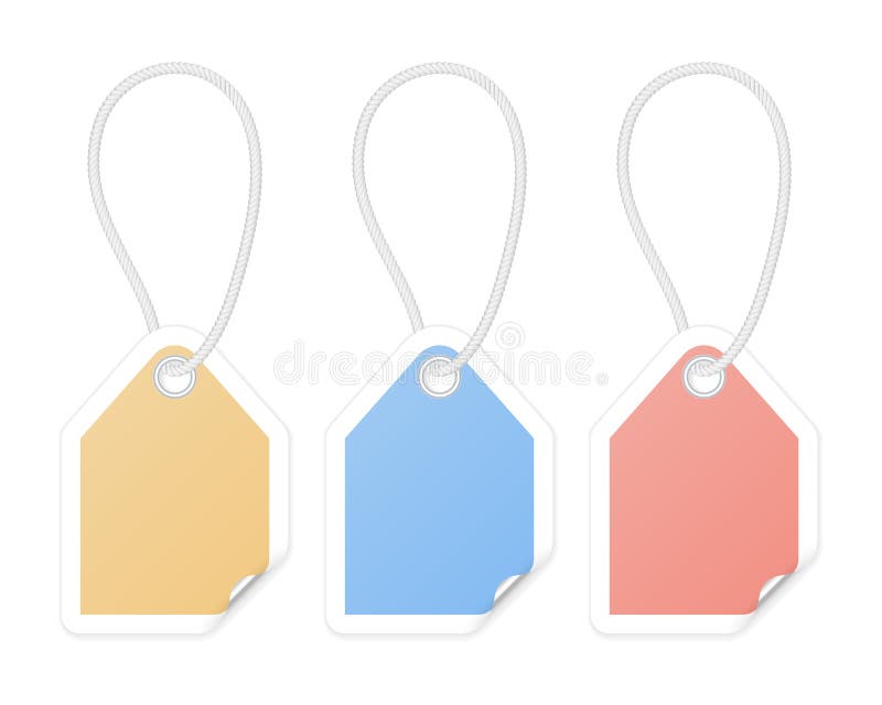 Shopping Tags with Curled Corners Stock Vector - Illustration of ...