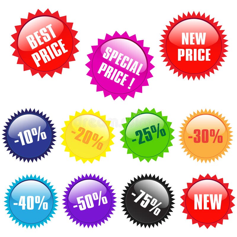 Best price glossy sticker stock vector. Illustration of special - 8725868
