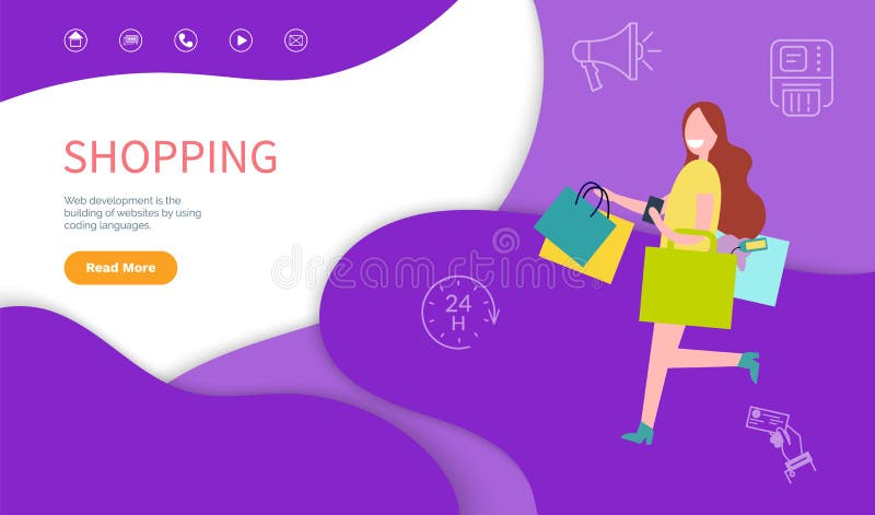 Shopping Development and Coding Laguages Vector Stock Vector ...