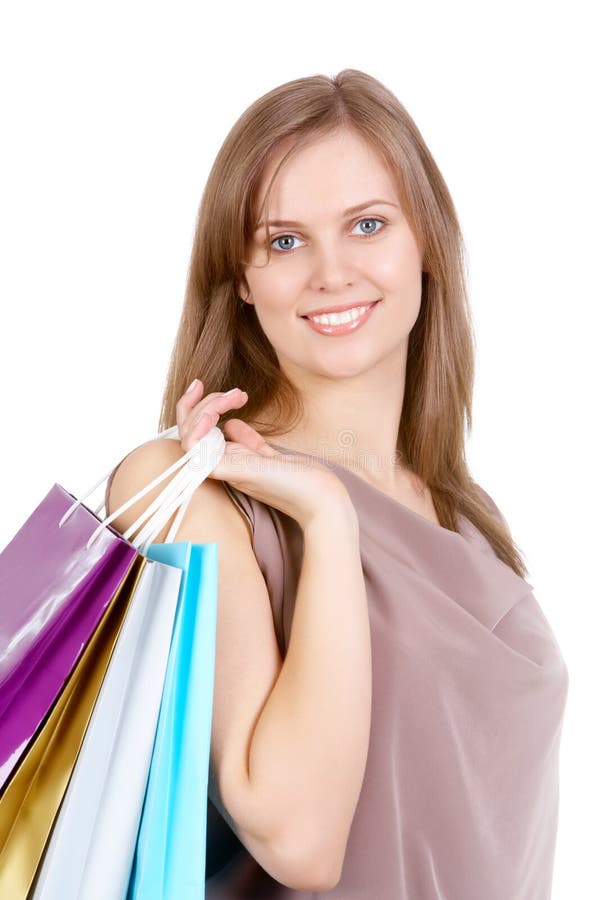 Shopping time stock image. Image of isolated, female - 18342099