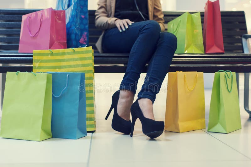 Shopping time stock photo. Image of adult, blue, floor - 29456542