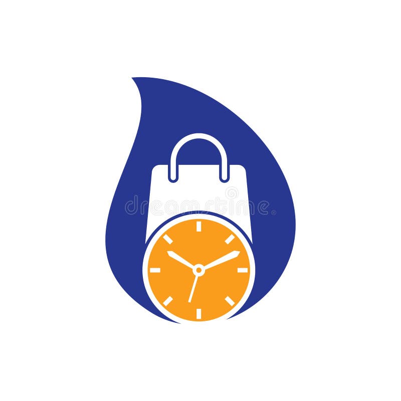 Shopping Time Drop Shape Concept Vector Logo Stock Vector ...