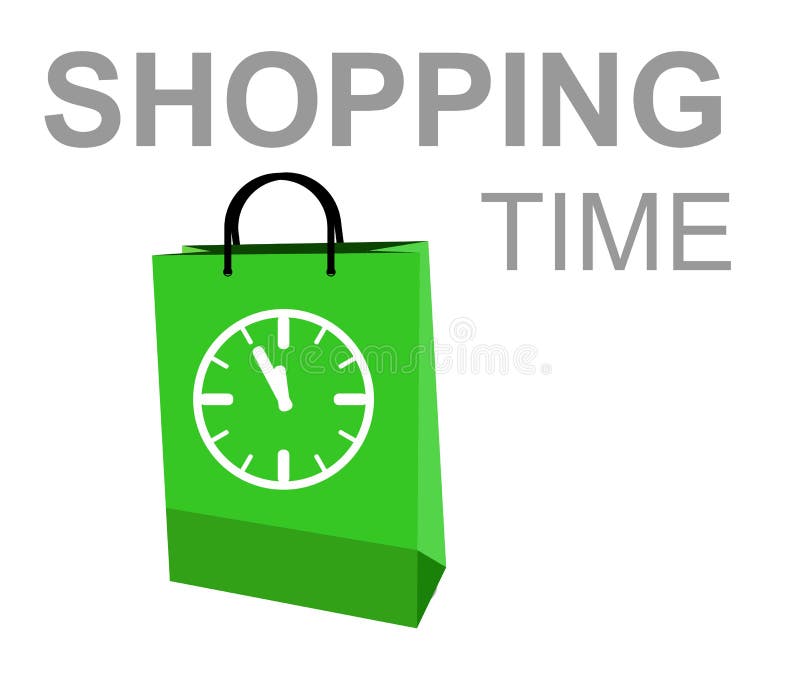 Shopping time stock vector. Illustration of circle, event - 54649329