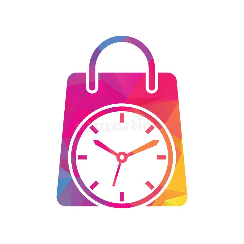 Shopping Time Vector Logo Design. Stock Vector - Illustration of design ...