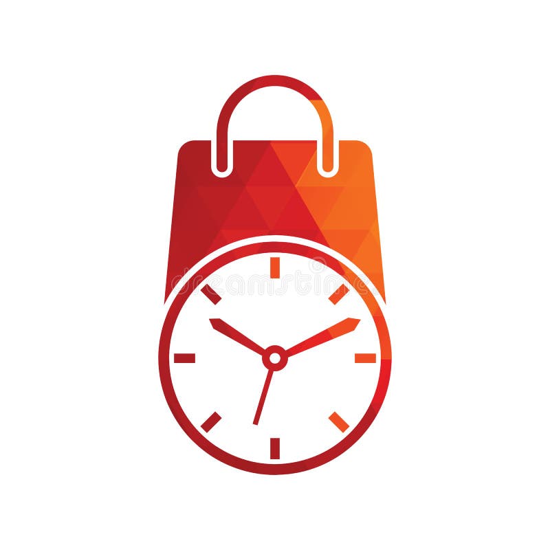 Shopping Time Vector Logo Design Stock Vector - Illustration of basket ...