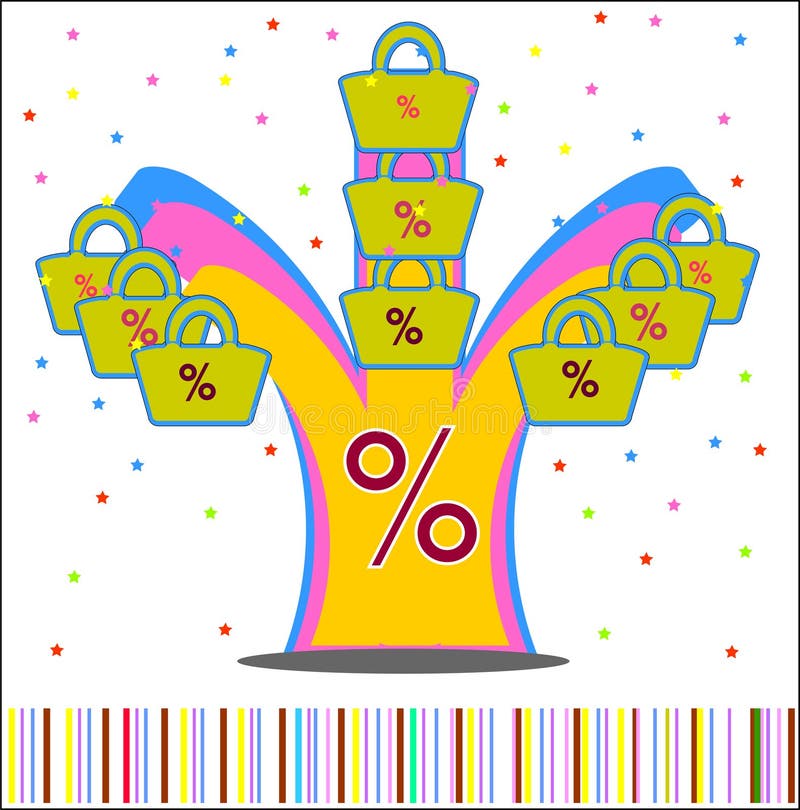 Shopping Tree Isolated Vector Stock Vector - Illustration of shopping ...