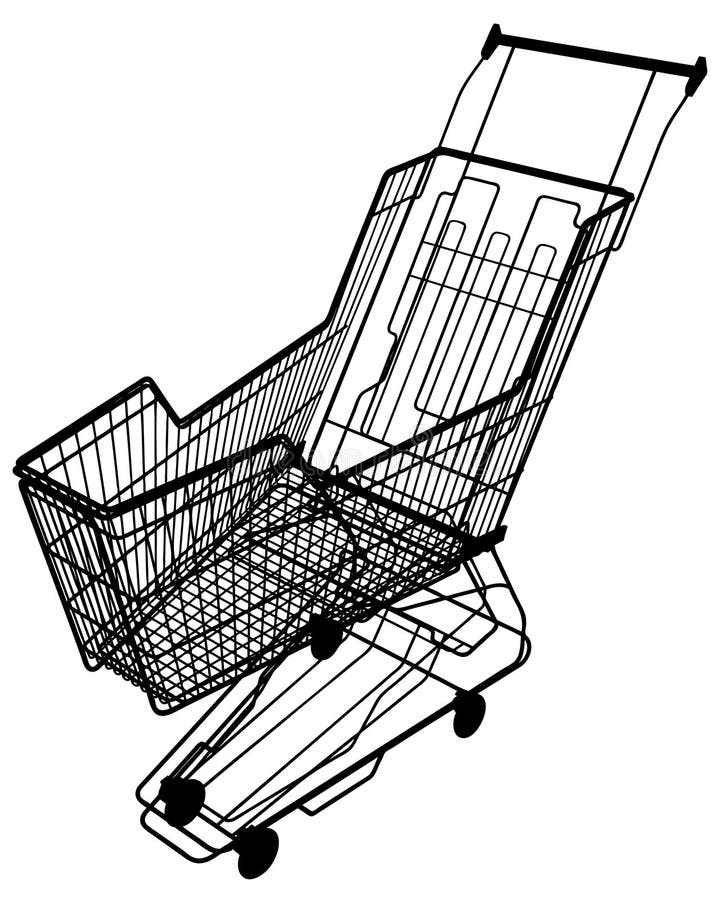 Shopping Trolley stock illustration. Illustration of wire - 12355997